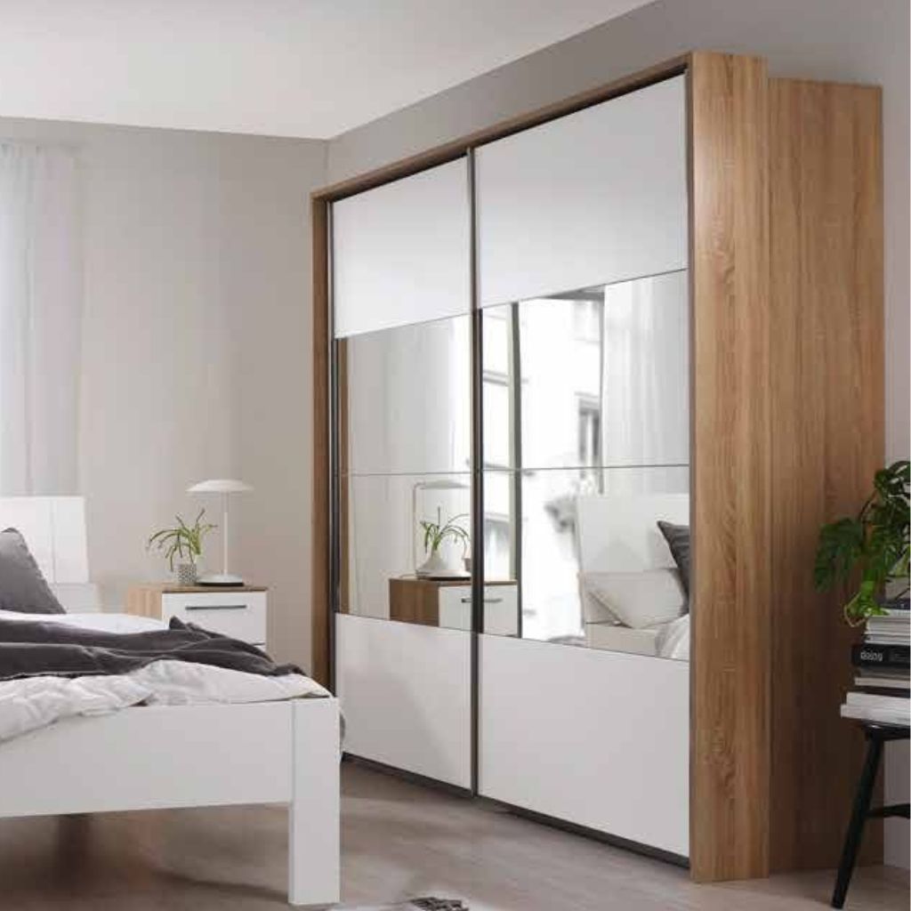 Ellesse Alpine White 2-Door Half Mirrored Sliding Wardrobe Range by Ra