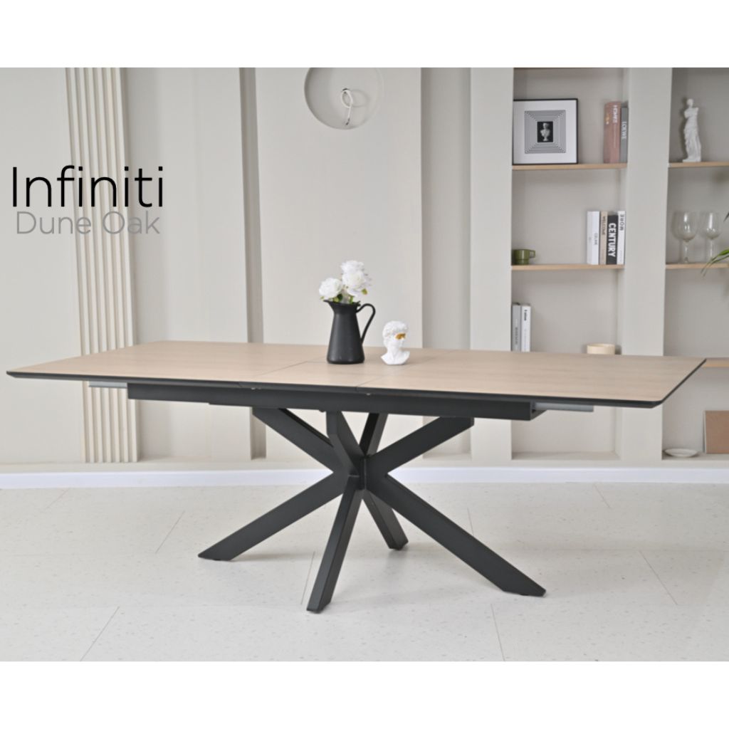 Infiniti 1.4m Dune Oak Extending Dining Table by Annaghmore