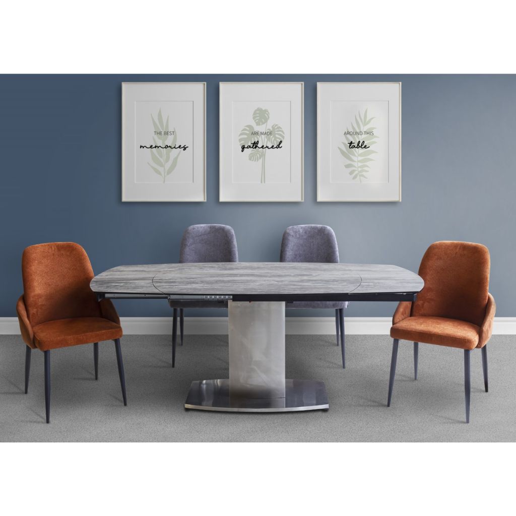 Magnum Grey 1.2m Extending Table + Diego Chairs Range by Sofahouse