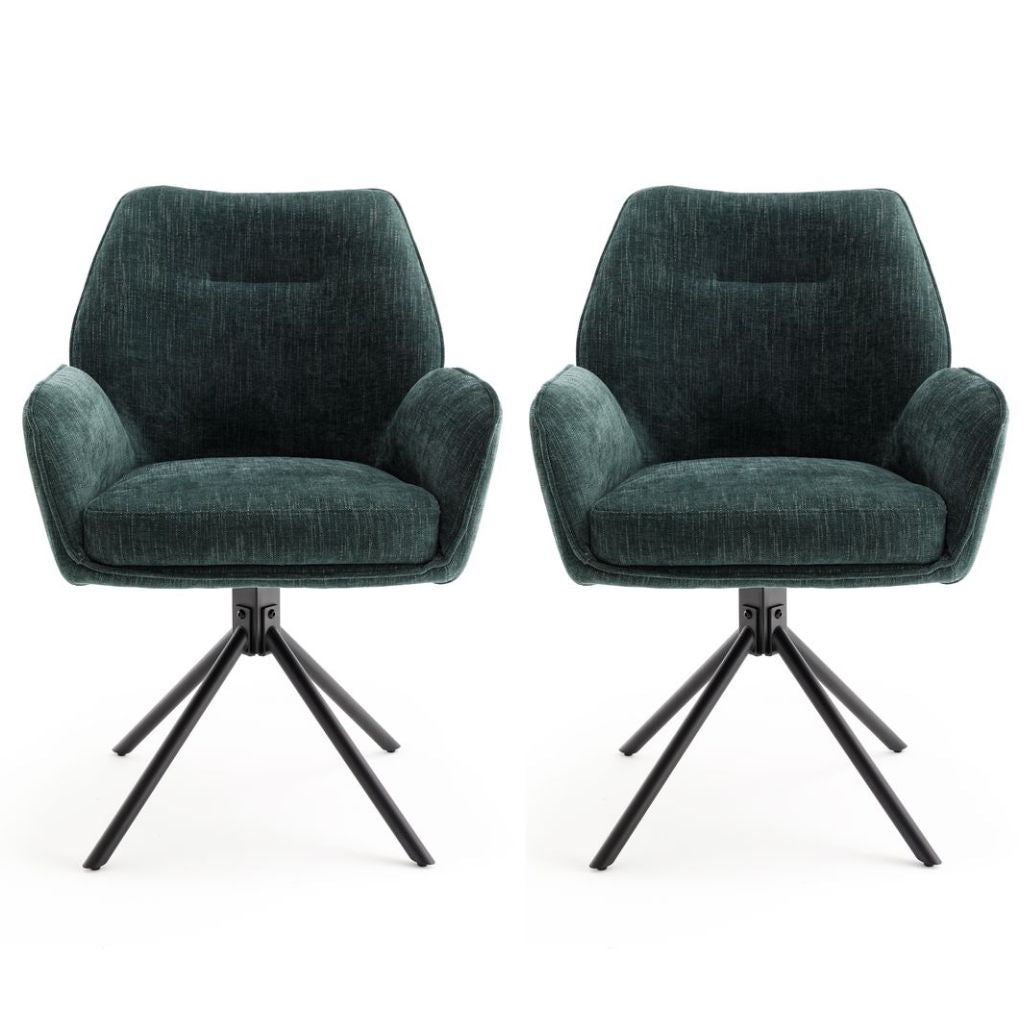 Pair of Treviso Green Dining Chairs by Balmoral
